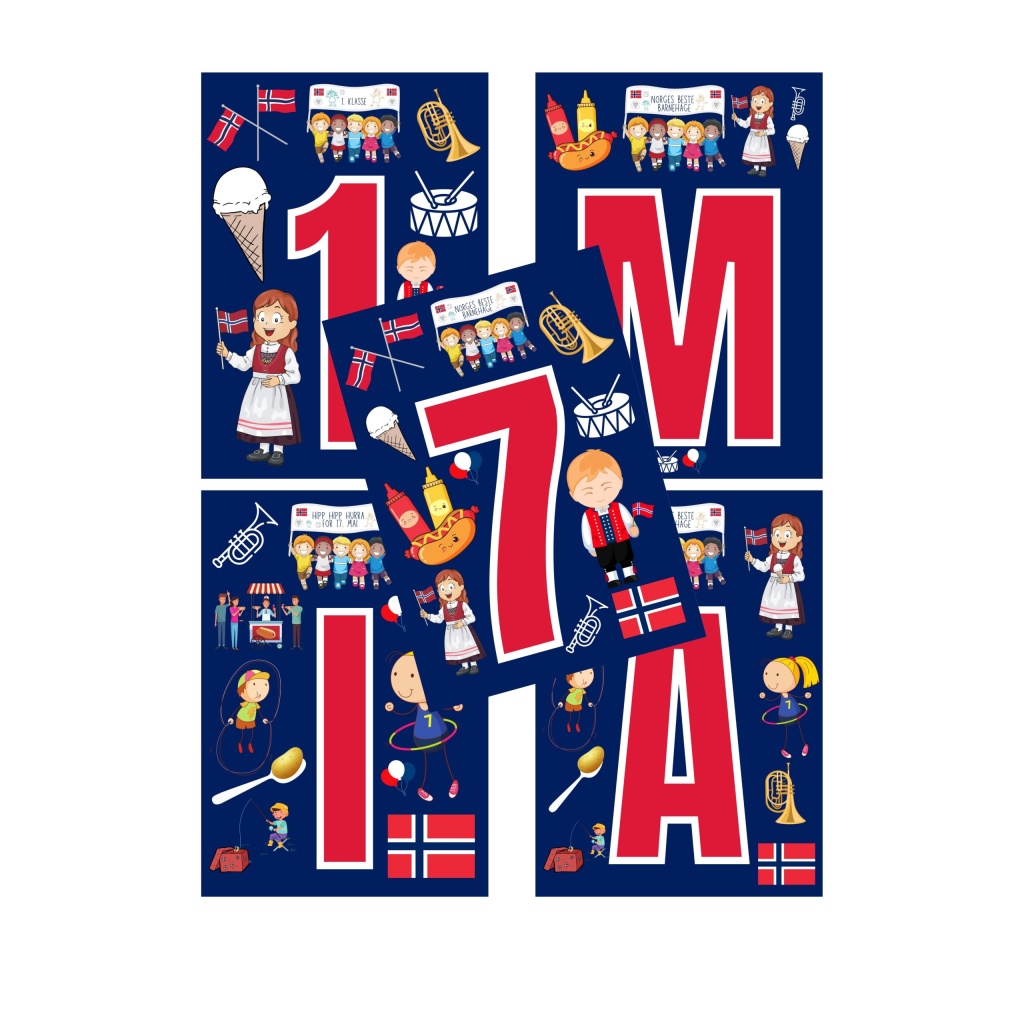 17. mai bokstaver | Print til barnehagefolk